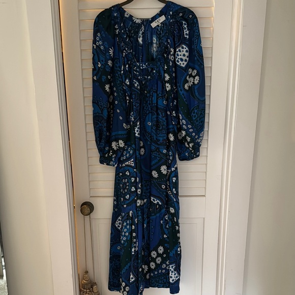 Sea | Dresses | Sea Blue And White Long Sleeve Dress | Poshmark